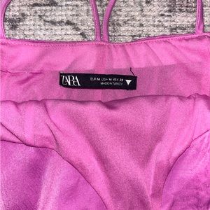 Zara | Tops | Hot Pink Zara Bodysuit | Poshmark